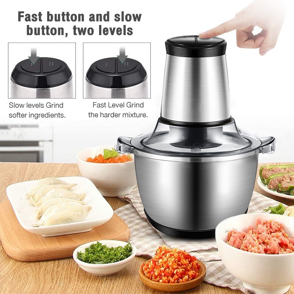 1CHOISE Electric Meat Grinder Chopper Blender Stainless Steel Food Processor Large Capacity ...