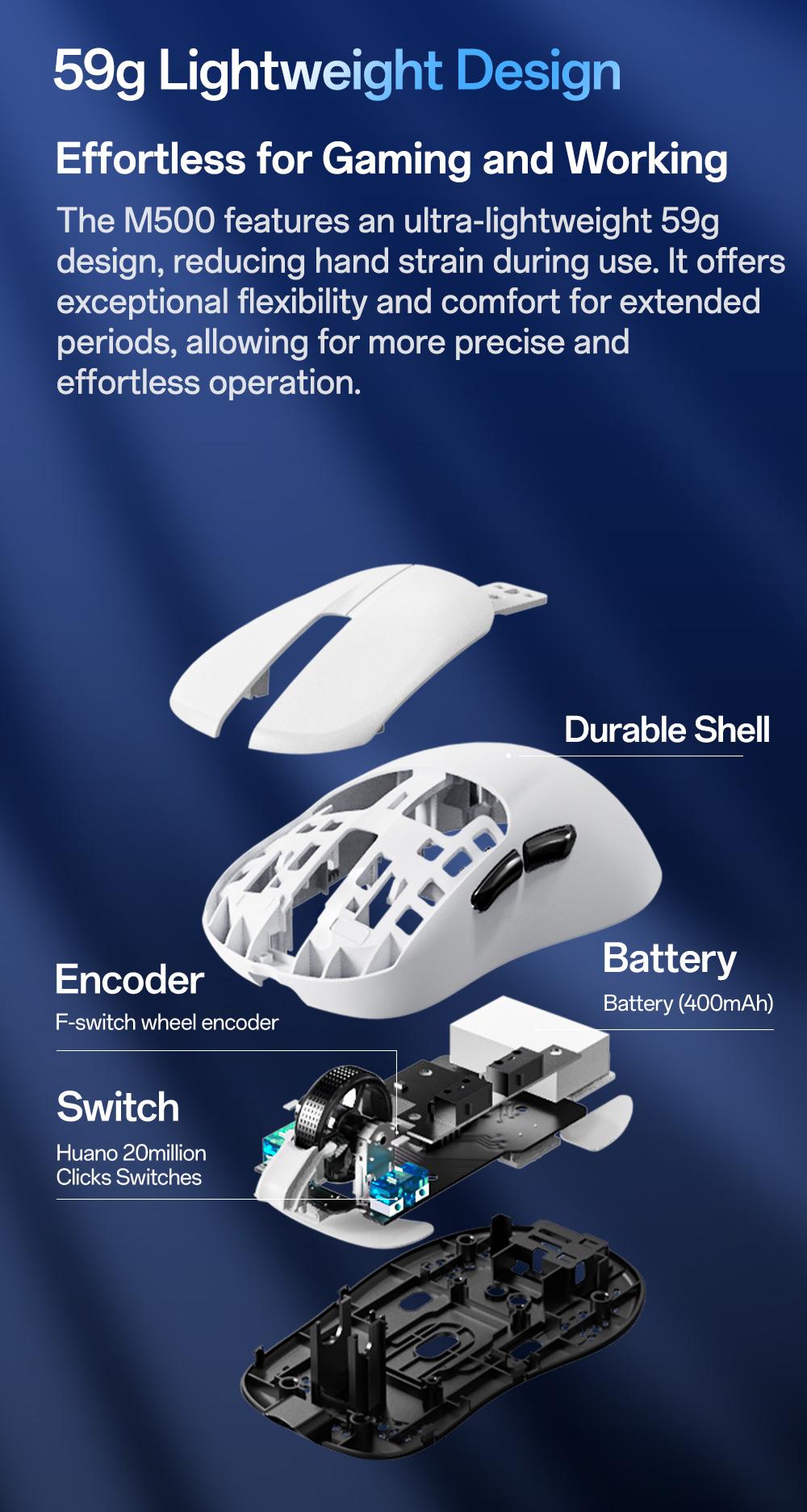 Delux M500 Gaming Mouse PAW3311 DPI MAX 12000 Bluetooth Wired ...