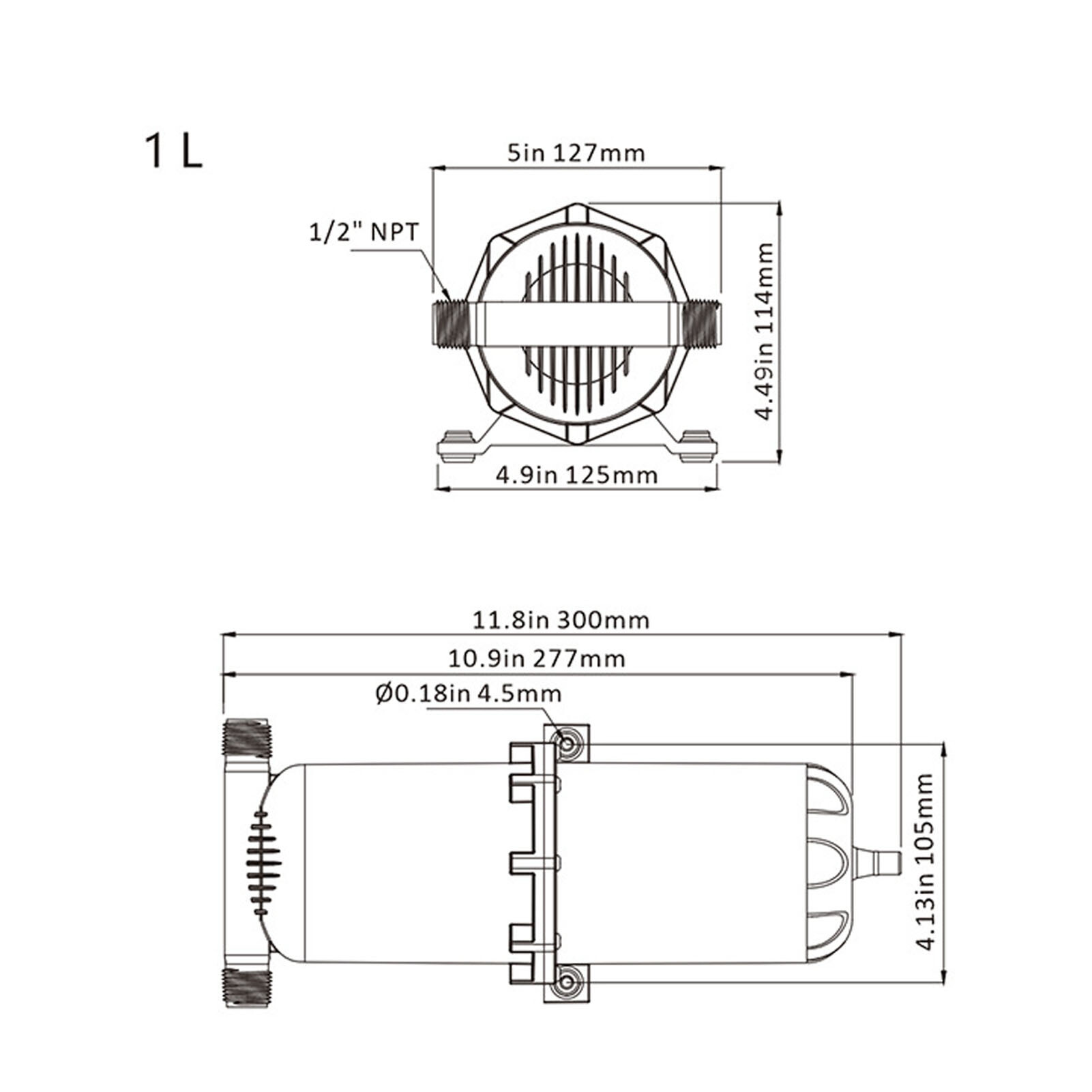 [CSS] 1L Constant Pressure Tank 1/2 MNPT Port Pre Pressurized ...