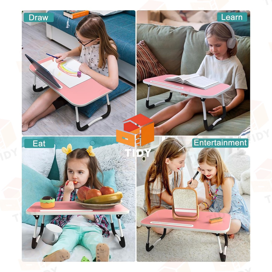 TIDY Foldable Table Mini Bed Table Foldable Small Bed Study Table ...