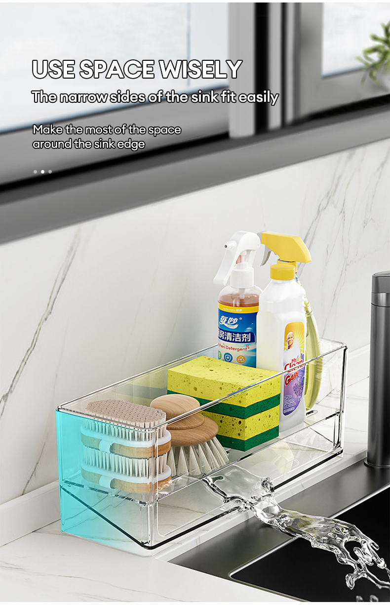 ICIC Kitchen Sink Organizer with Drainer Sponge Soap Holder Organizer ...
