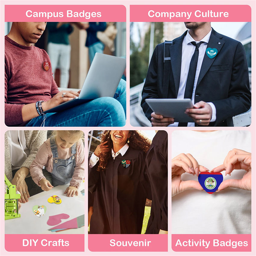 [Local delivery] Heart manual button maker badge making machine with ...