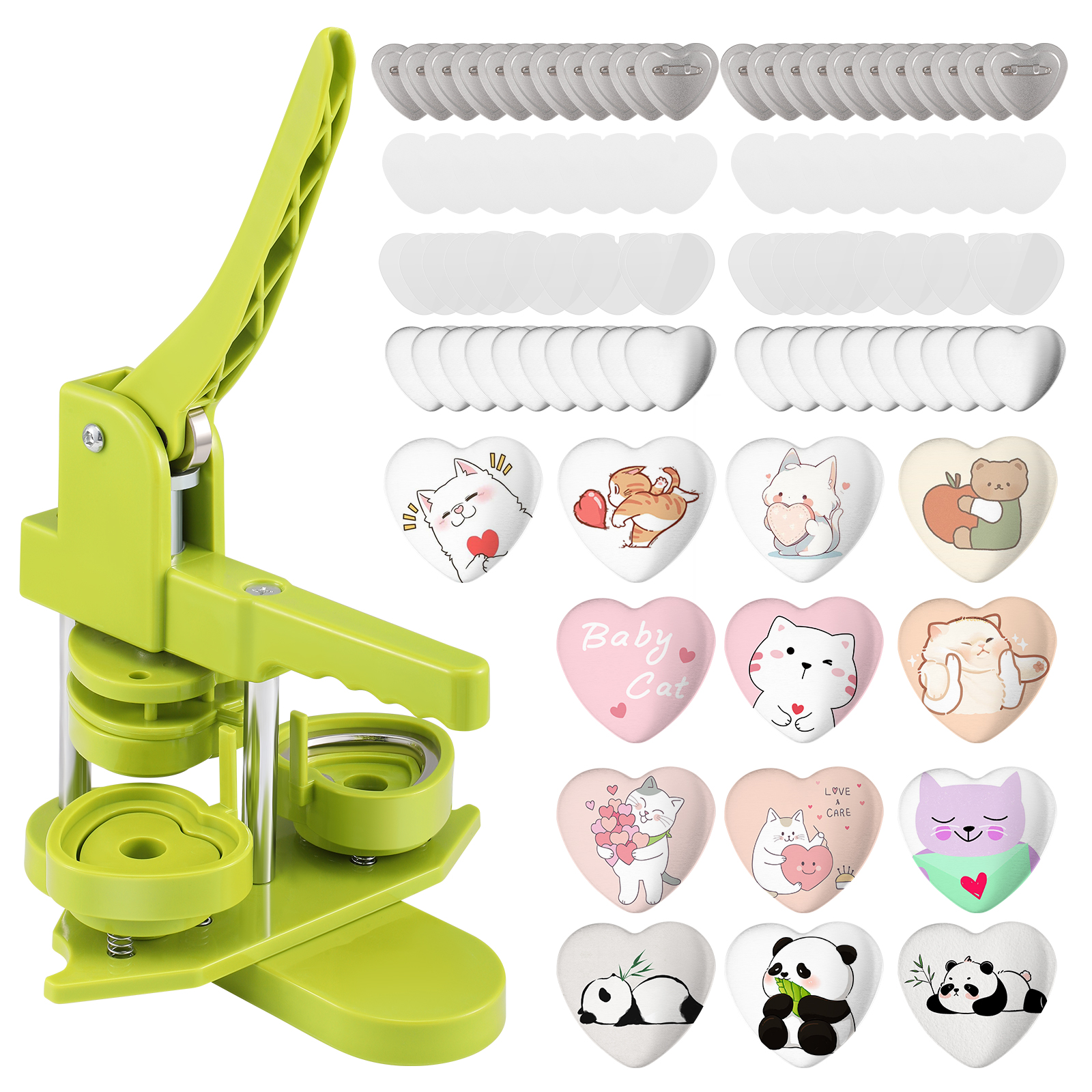 [Local delivery] Heart manual button maker badge making machine with ...