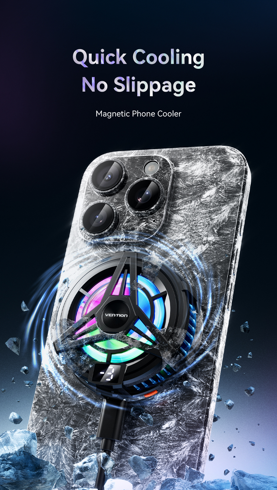 Vention Magnetic Mobile Phone Cooler Gaming Phone Radiator Fan Radiator ...