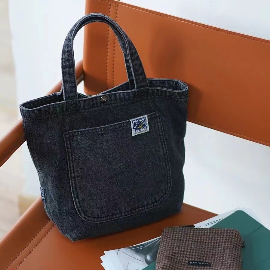 【Shipping from Manila】New denim canvas bag for women, hand-held for ...