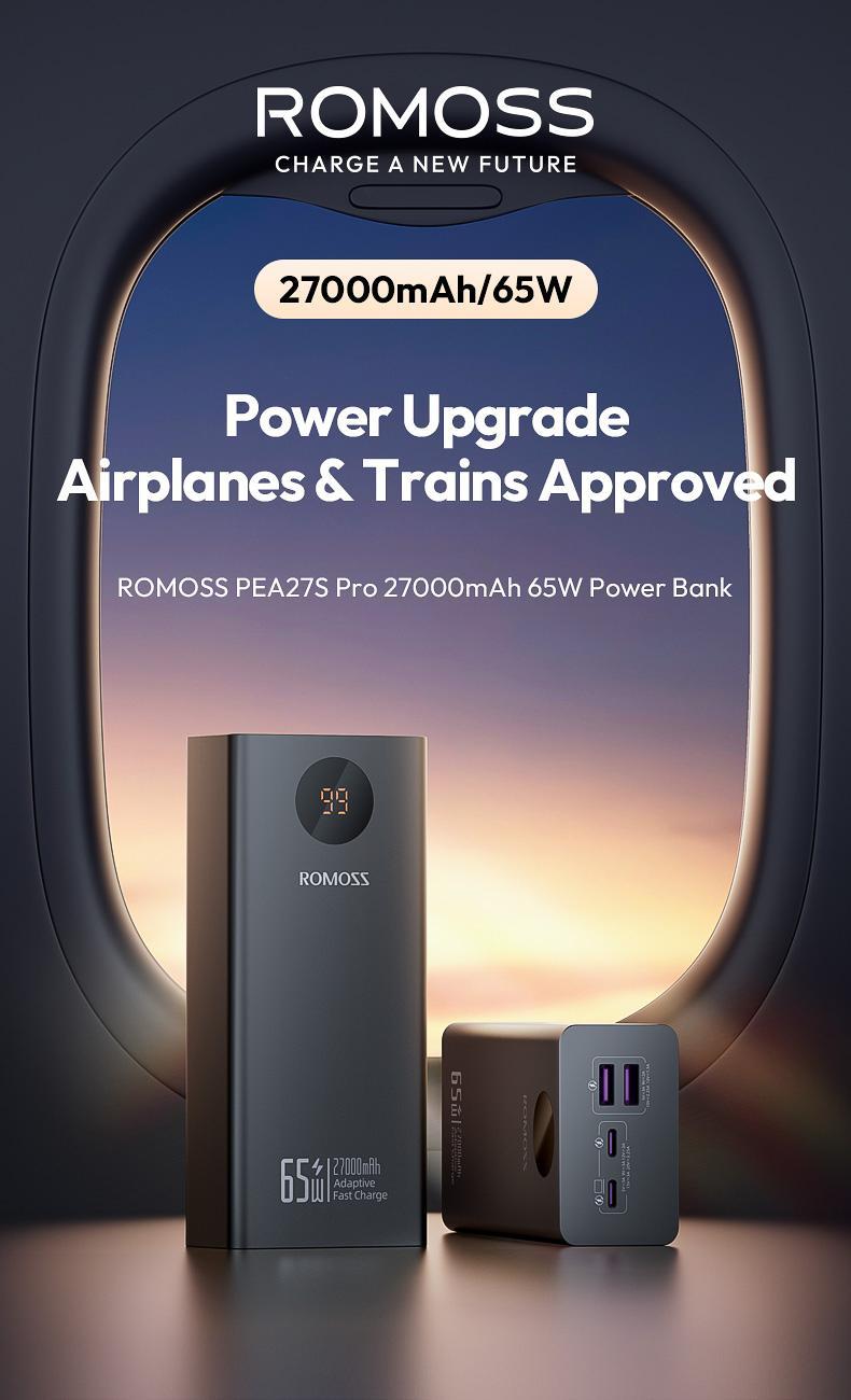 Romoss PEA27S 27000mAh 65W Fast Charging Power Bank 2 Input 4 Output ...