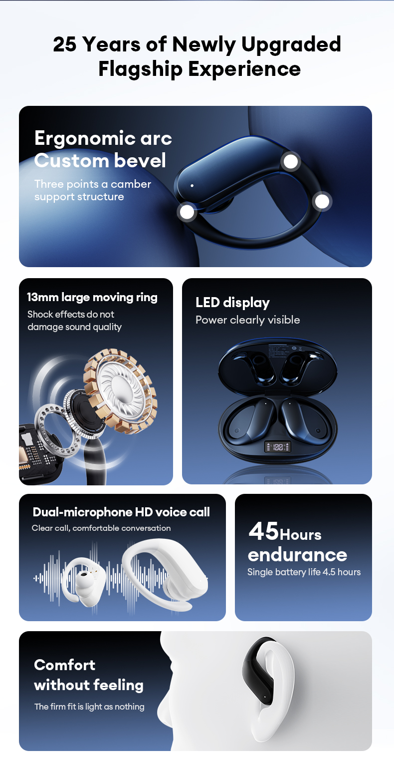 Lenovo XT55 Bluetooth Earphones HIFI Stereo Surround 45H Playtime IPX5 ...