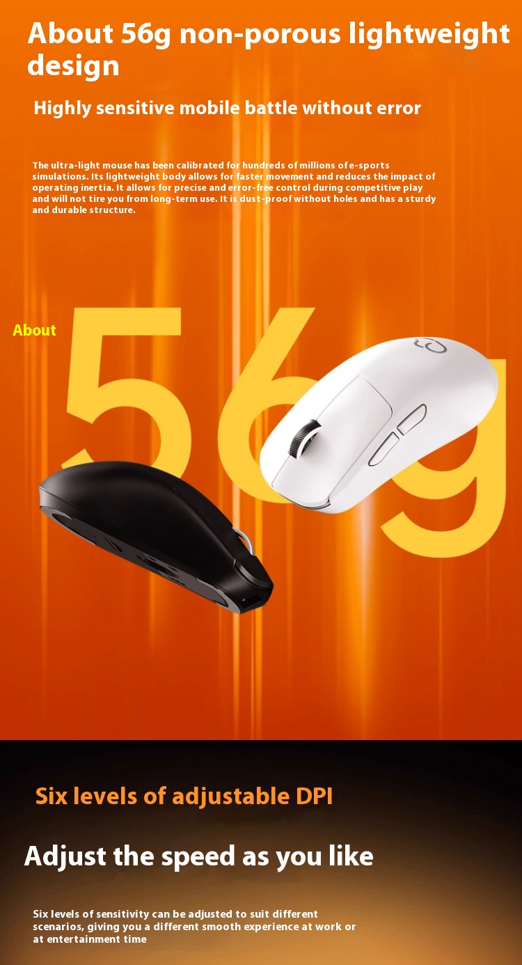 EWEADN X23 Wireless Mouse 12000 DPI PAW3311 Lightweight Three Mode Game ...