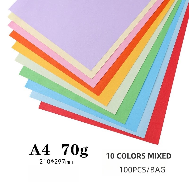 CLICK SHOPE A4 Colored Paper 100 Sheets Origami Paper Double Sided ...