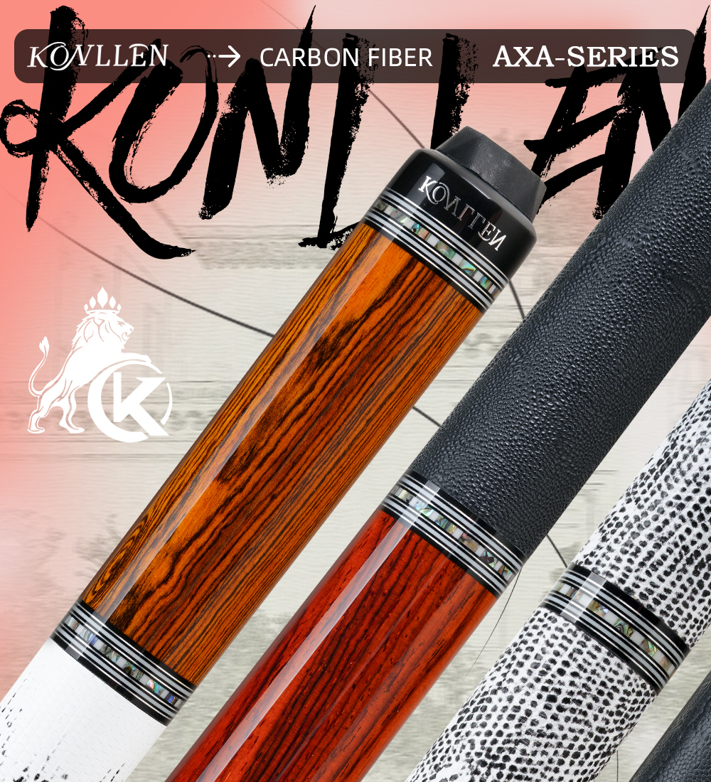 KONLLEN Carbon Fiber Pool Cue AXA Series Handmade Inlay Cues Stick for ...