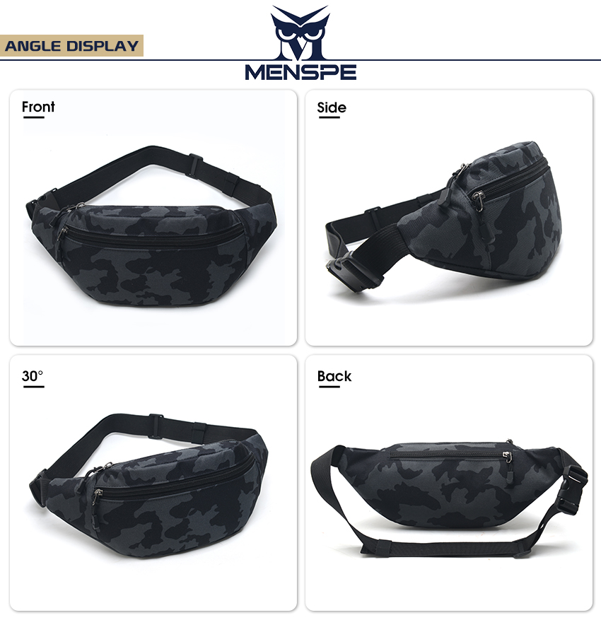 MENSPE Men’s Waist Bag Chest Bag Crossbody Bag Multi-Functional Fitness ...