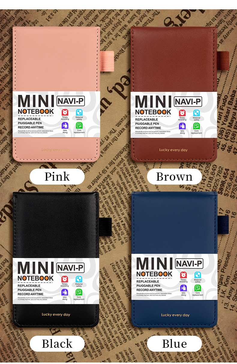 Leather A7 portable notebook Mini portable notebook Replaceable inner ...