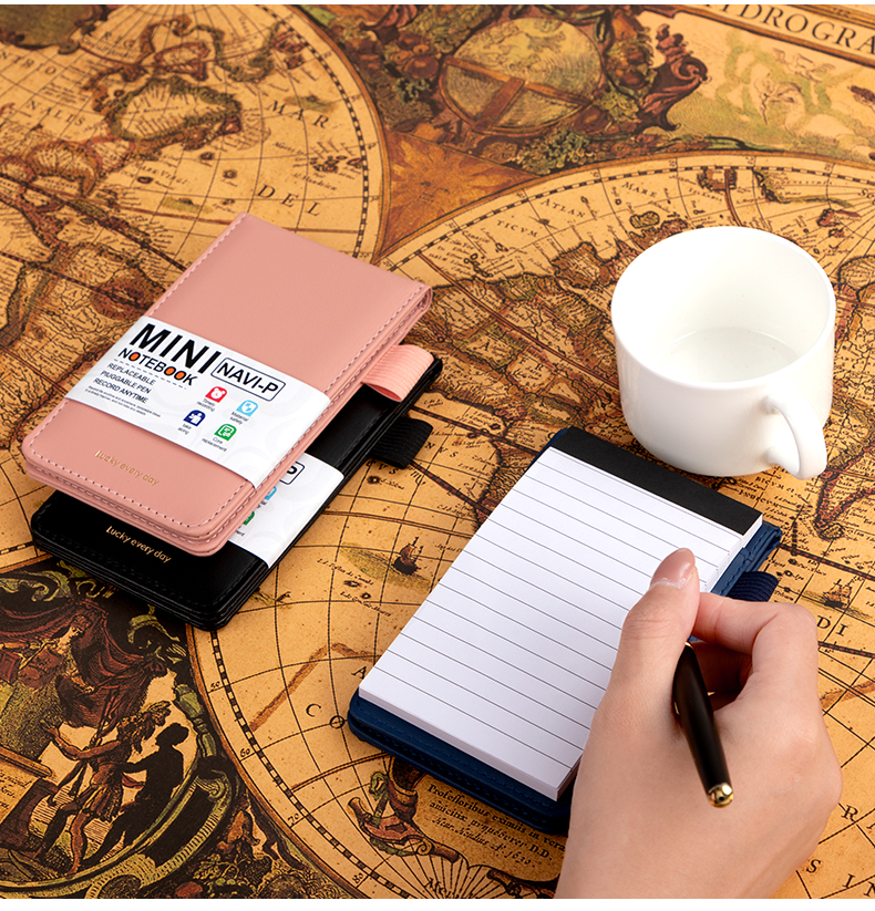 Leather A7 portable notebook Mini portable notebook Replaceable inner ...