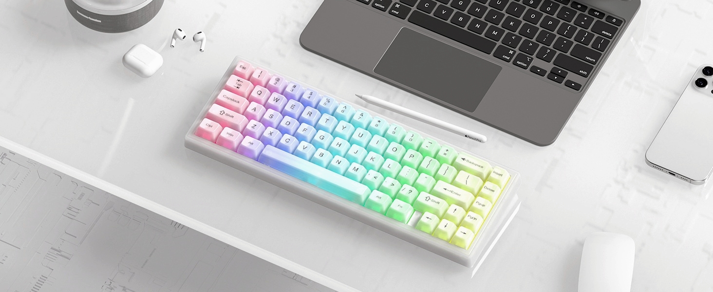 115 Keys MDA Profile Frosted Matte White Keycaps PC Double Shot Key ...