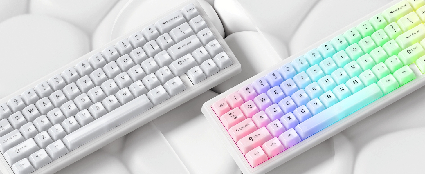 115 Keys MDA Profile Frosted Matte White Keycaps PC Double Shot Key ...