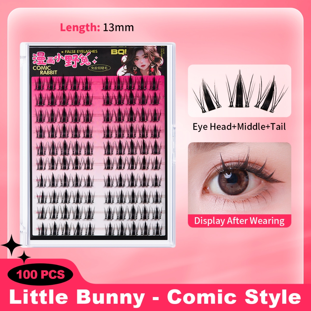 Bqi False Eyelashes Large Capacity 10 Rows Glue-Free Removable Lazy ...