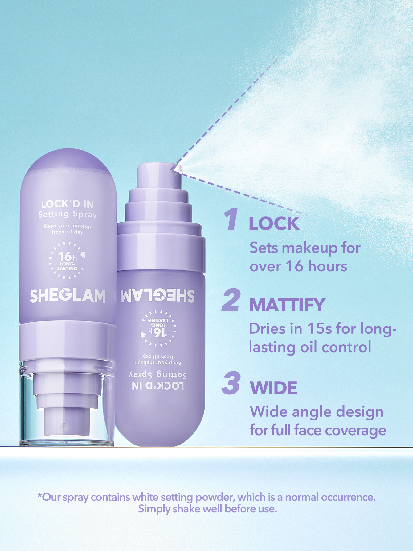 SHEGLAM Lock'D In Setting Spray Matte Quick-Drying Long Lasting Locking ...