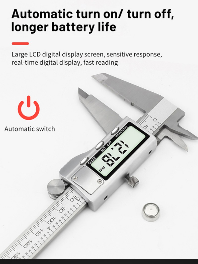 150mm Vernier Calipers Measuring Tool Digital HD OLED Display Stainless ...