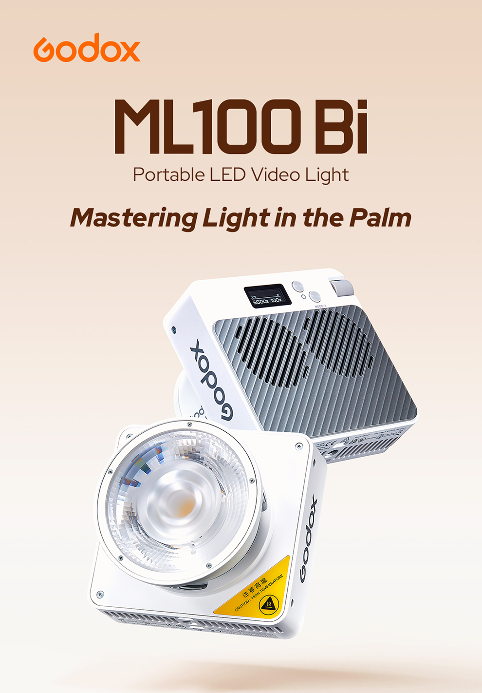 Godox ML100Bi 120W Bi-Color 2800K-6500K Portable LED Video Light ...