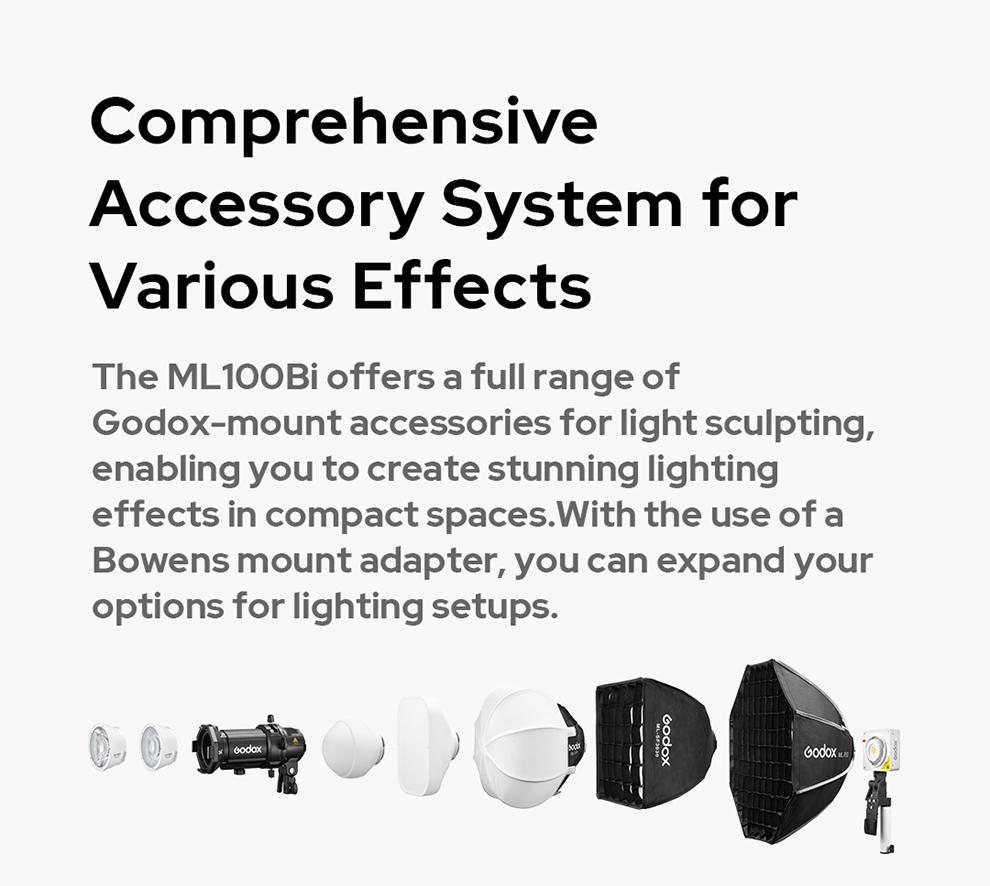 Godox ML100Bi 120W Bi-Color 2800K-6500K Portable LED Video Light ...