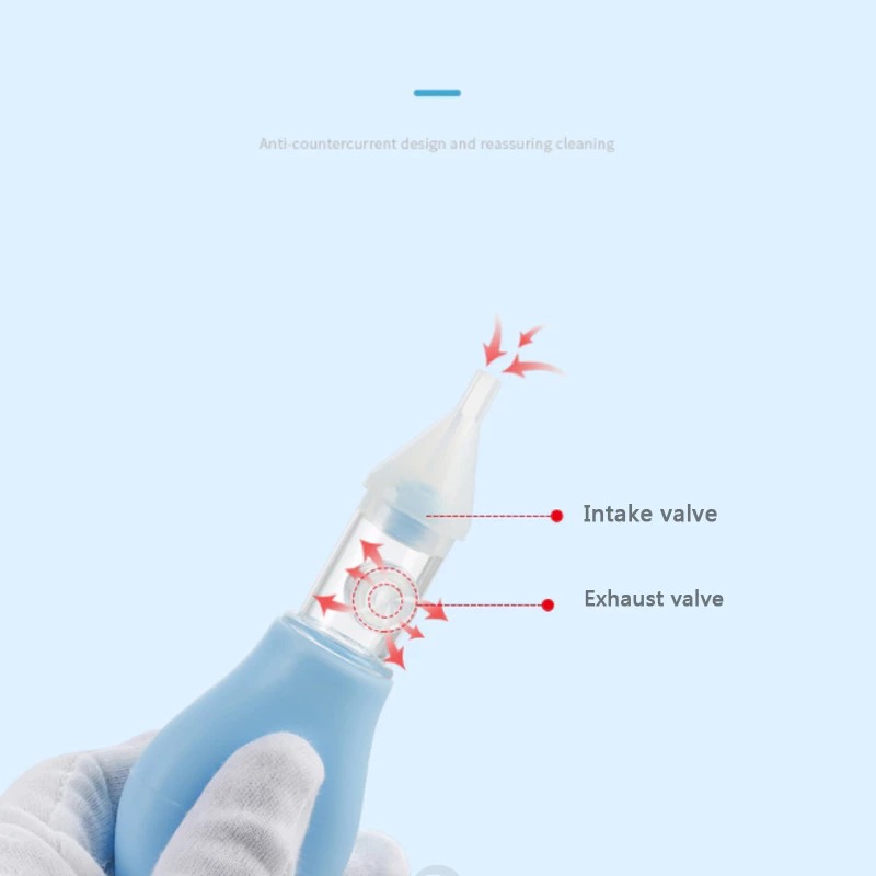 Anti-reverse flow silicone nose aspirator baby nose cleanser baby hand ...
