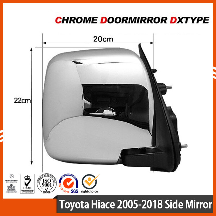 Chrome Manual fold Side Mirror Toyota Hiace GL Grandia 2005-2018 ...