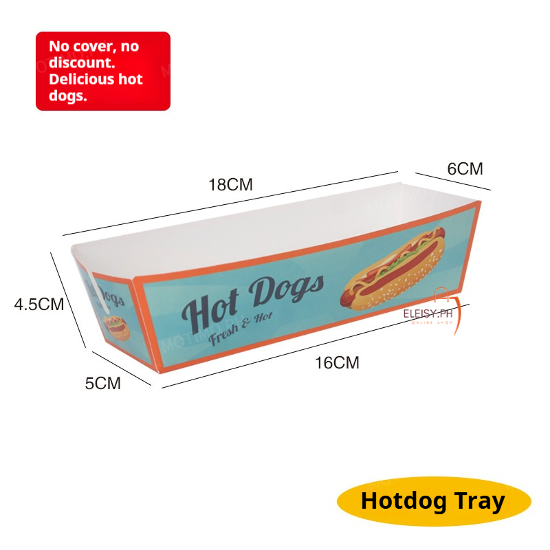 From PH 100pcs Hot Dog Packaging Trays Food Grade Packaging No-Fold ...