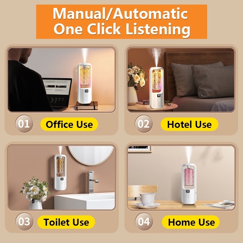 Digital display Rechargeable Fragrance Machine Automatic Aroma Diffuser humidifiers Essential ...
