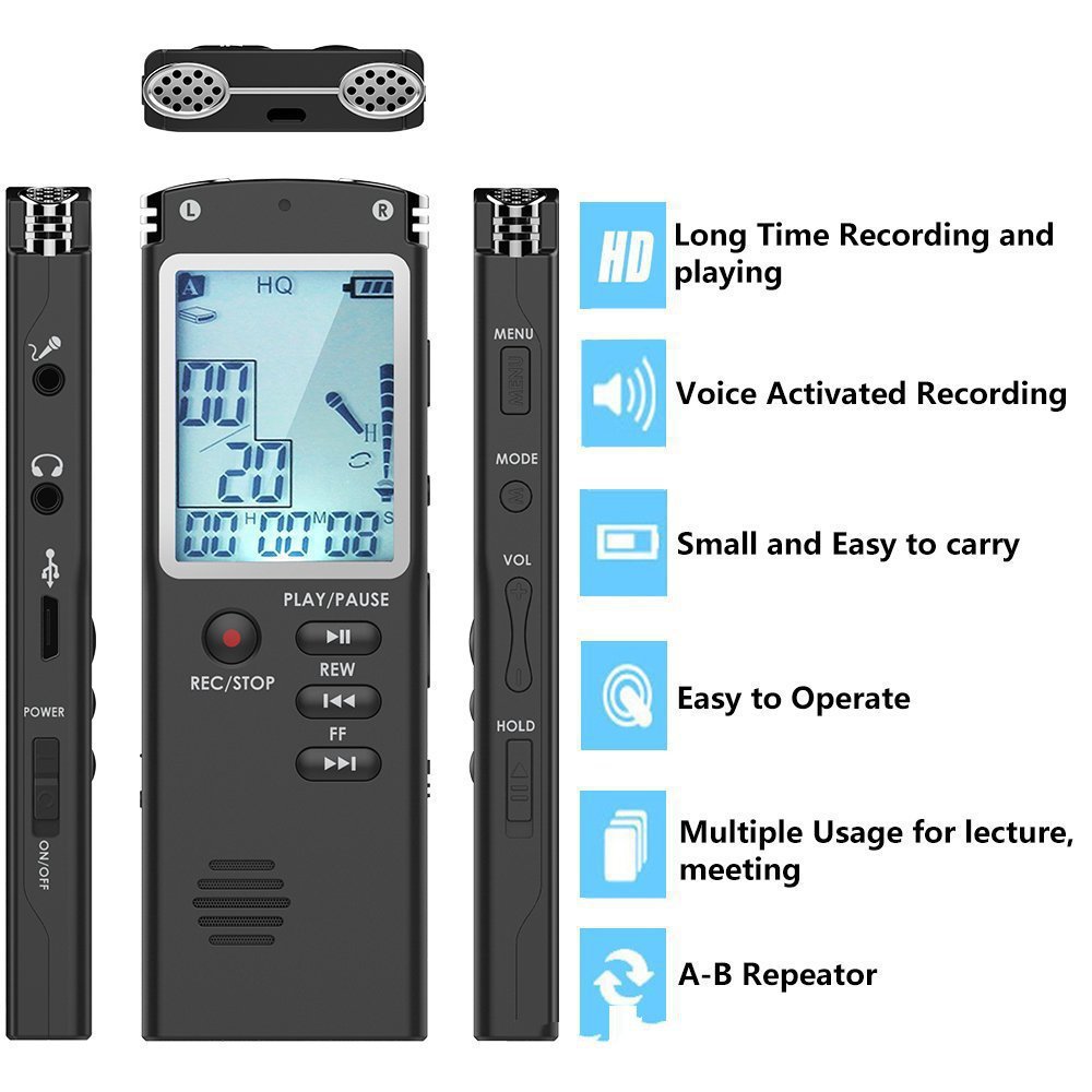 T60 Digital Voice Recorder Mini USB Professional Dictaphone Audio ...