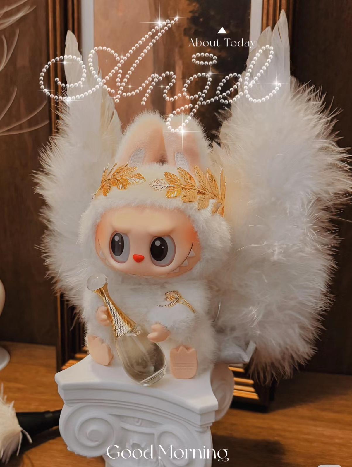 15/17cm LABUBU Cloth Angel Wings LABUBU Vinyl Plush Accessories ...