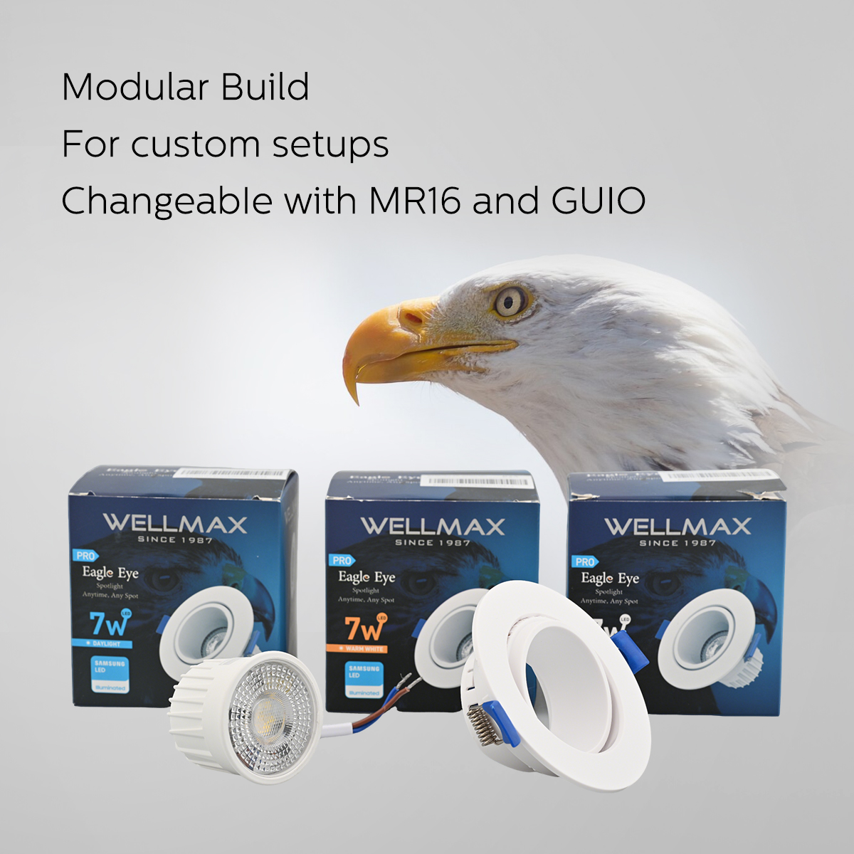 WELLMAX Spotlight Adopt Samsung LED Chip Eagle Eye PRO 7W Adjustable ...