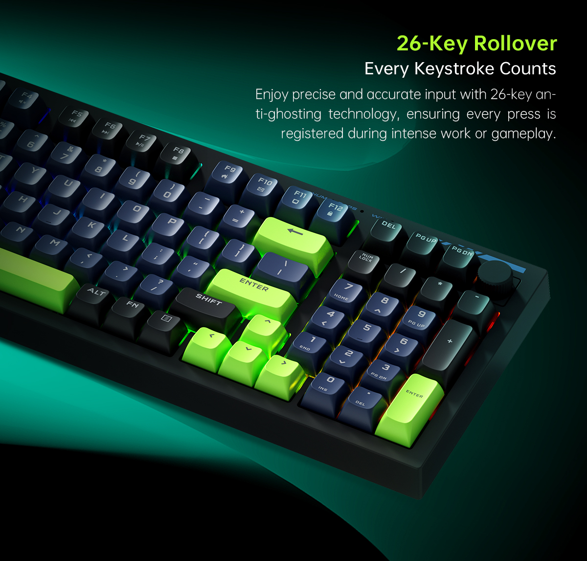 Machenike K1 Wired Gaming Keyboard 98 Keys Layout RGB Backlit Silent ...