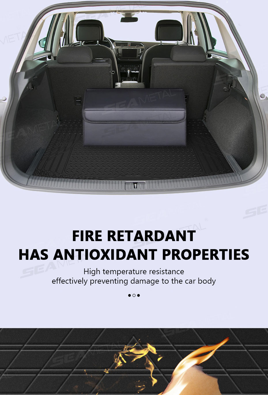 SEAMETAL Universal Car Trunk Tray Mat Car Cargo Rear Liner Boot Matting ...