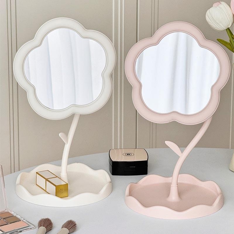 Flower-shaped rotatable makeup mirror desktop vanity mirror portable love mirror | Shopee ...