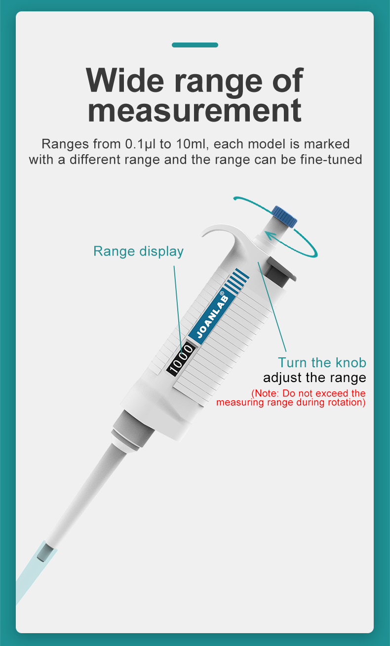 JOANLAB Laboratory Pipette Autoclavable Digital Adjustable Micropipette ...