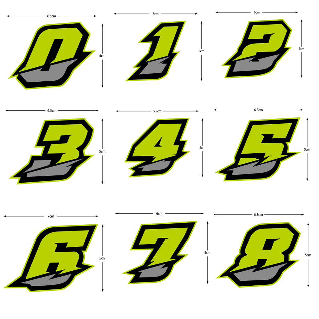 Reflective Number Sticker motorcycle helmet Car Styling Rear Windshield ...