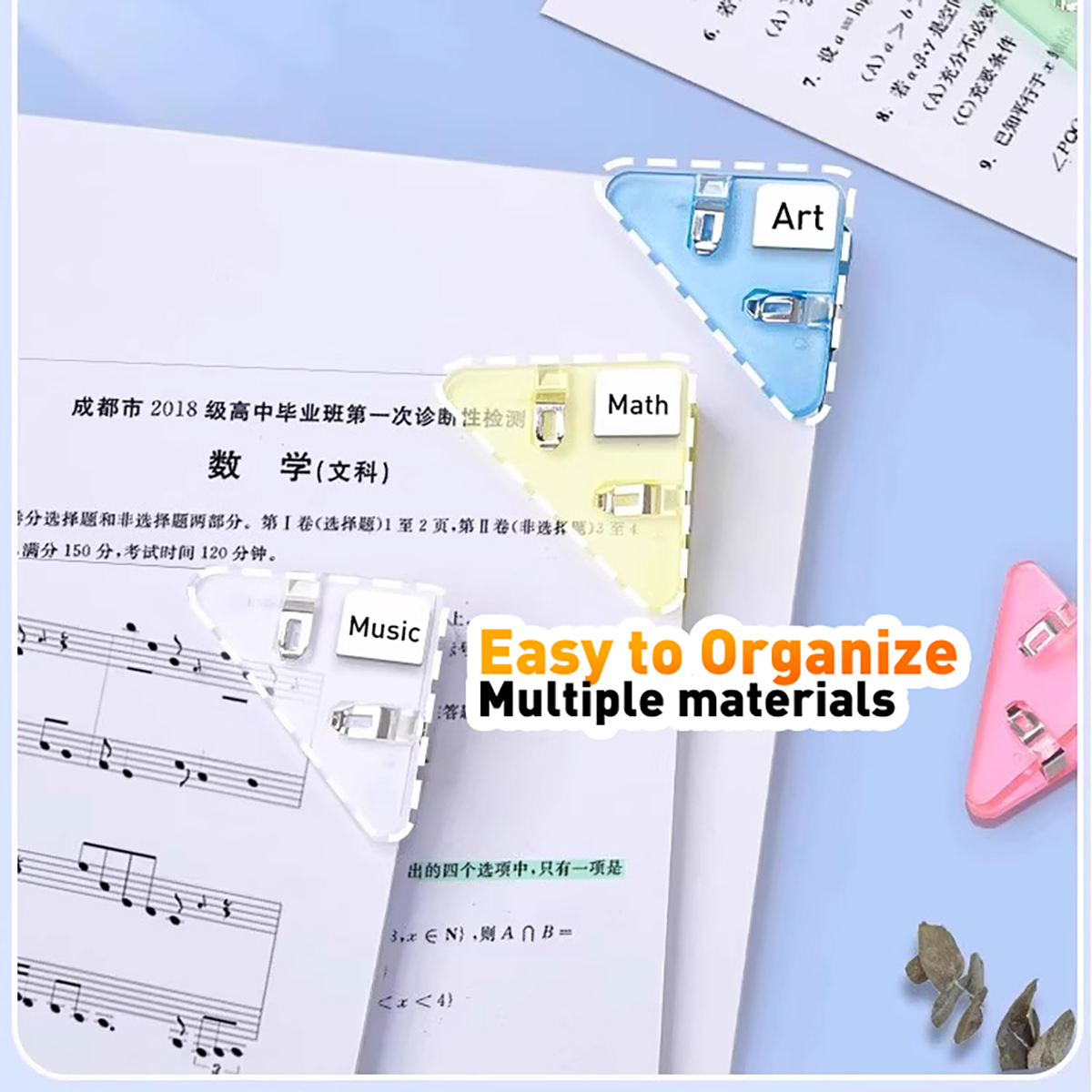 (40mm)Colorful Steel Triangle Clips 3 Trendy Color Groups Clip, 80 ...