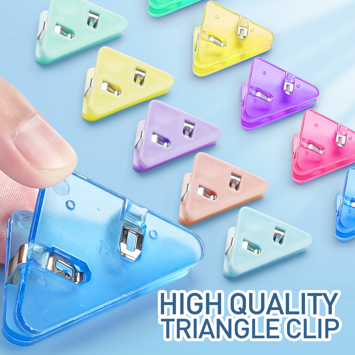 (40mm)Colorful Steel Triangle Clips 3 Trendy Color Groups Clip, 80 ...