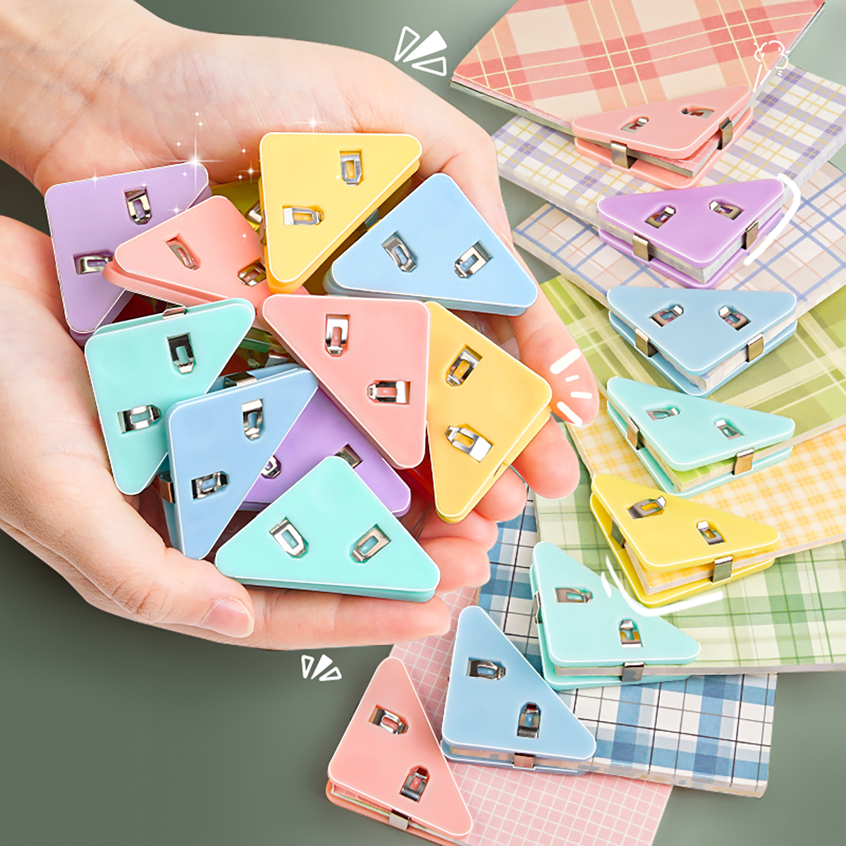 (40mm)Colorful Steel Triangle Clips 3 Trendy Color Groups Clip, 80 ...