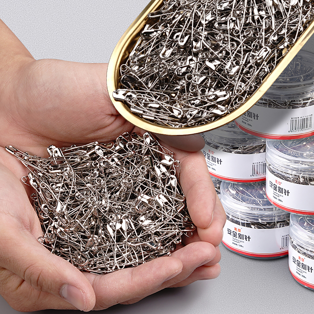 Extra Large Safety Pin Perdible Pins PUSHPIN PERDIBLE 3Size Silver ...