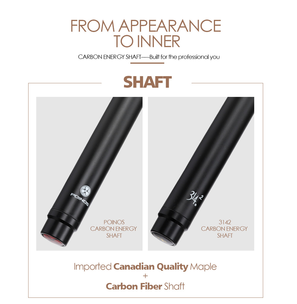 3142 POINOS Carbon Maple Single Shaft Billiard Pool Cue Stick Shaft 10. ...