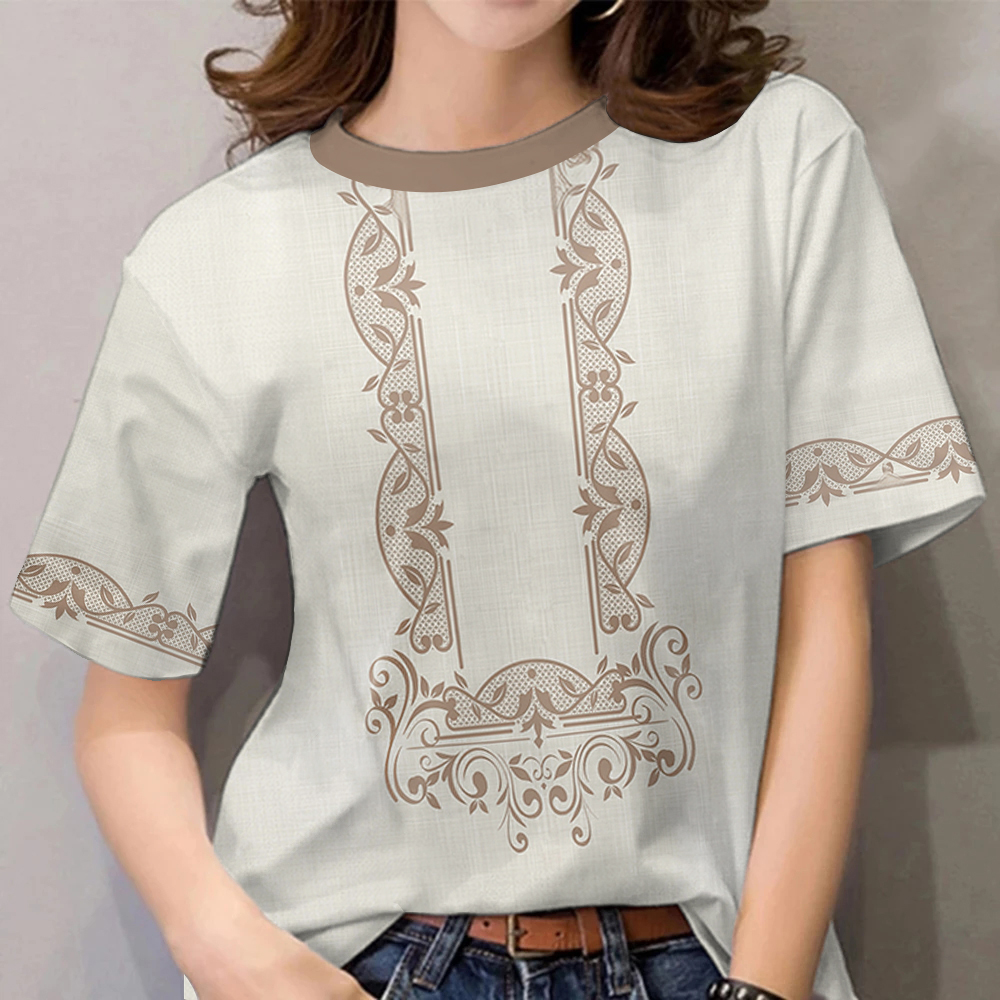 2025 Barong Tagalog for Women Modern Ethnic Stylet-Shirt For Woman ...