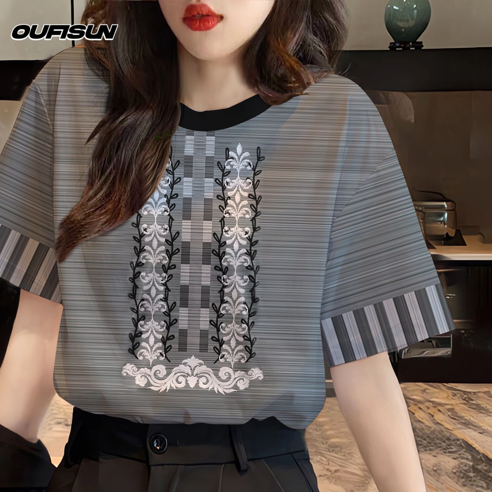 2025 Asean Attire For Women Ethnic Style T-Shirt For Women's Gradient ...