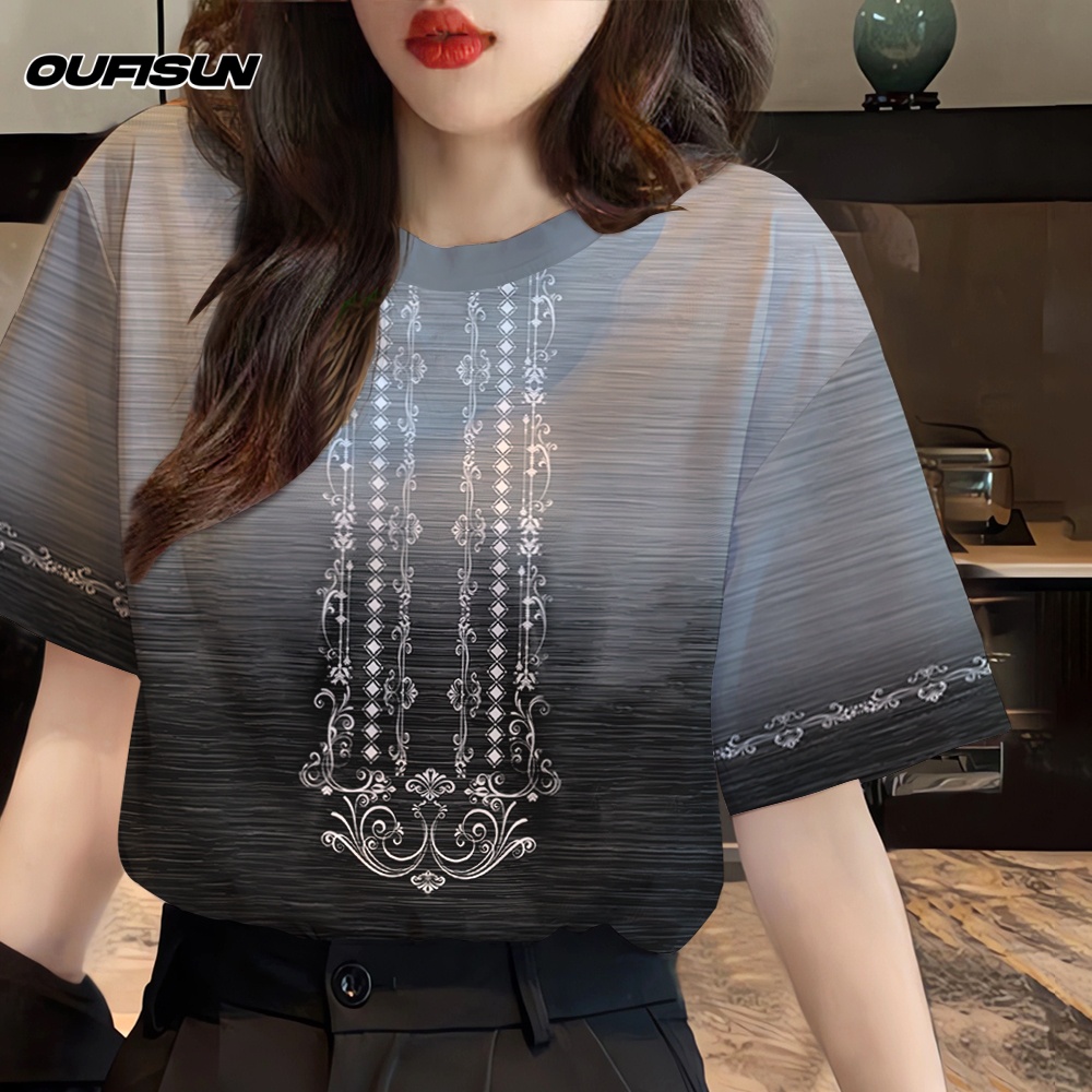 2025 Asean Attire For Women Ethnic Style T-Shirt For Women's Gradient ...