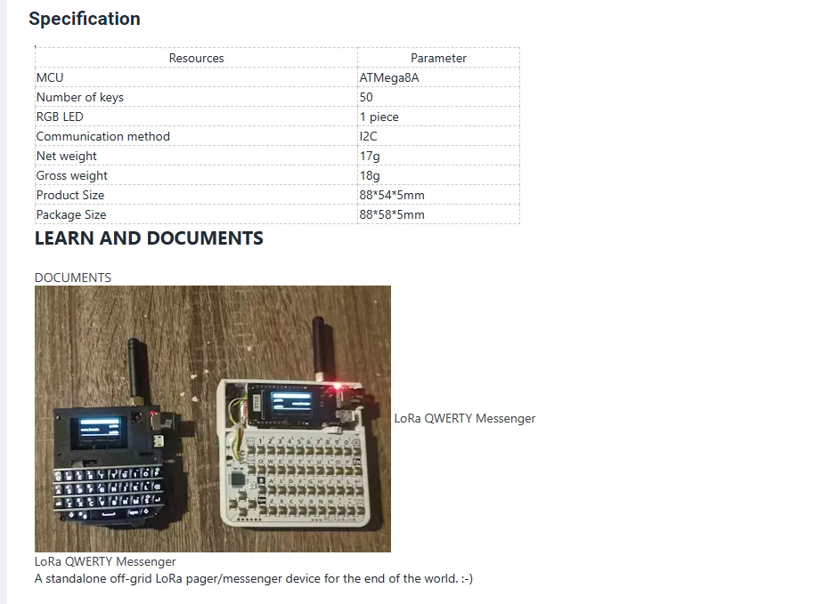 M5Stack CardKB Mini Card Keyboard Unit full keyboard input MEGA8A ...