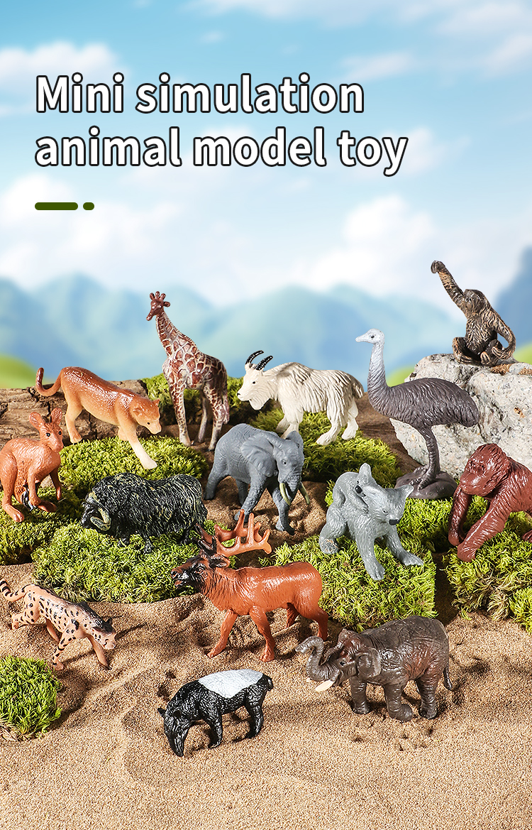 Mini Mammals Wild Animals Toys Set 12PCS Animal Figures Wildlife ...