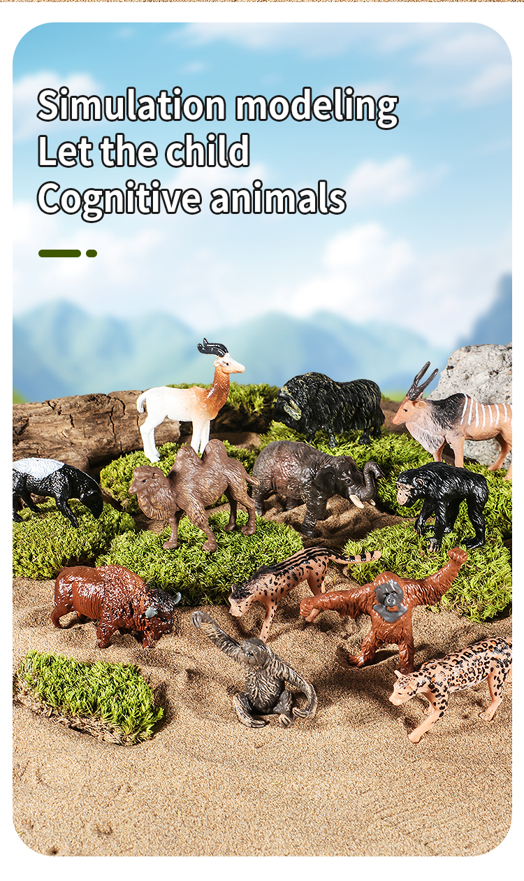 Mini Mammals Wild Animals Toys Set 12PCS Animal Figures Wildlife ...