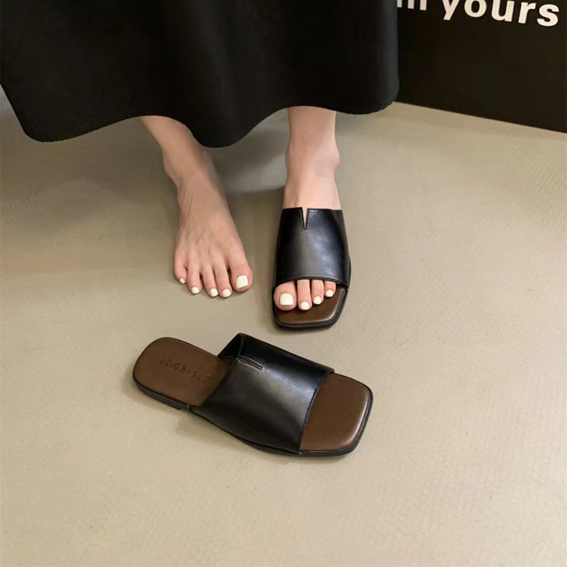 【YR】New Korean Sandals for Women Leather High Quality Versatile Outdoor ...