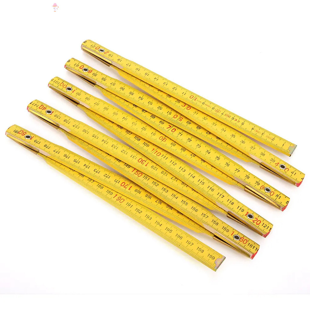 Wooden Folding Ruler For Carpenters Construction Builder 2 Meter 10 ...