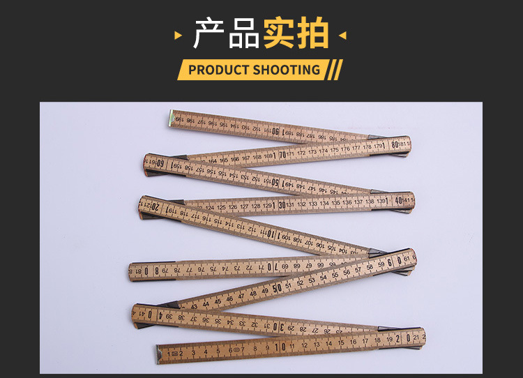 Wooden Folding Ruler For Carpenters Construction Builder 2 Meter 10 ...